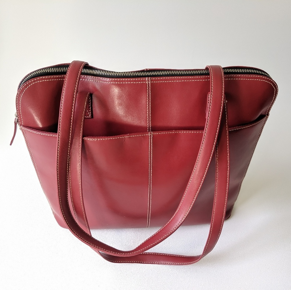 Wilson Leather Pelle Studio Red Shoulder Bag - Gem